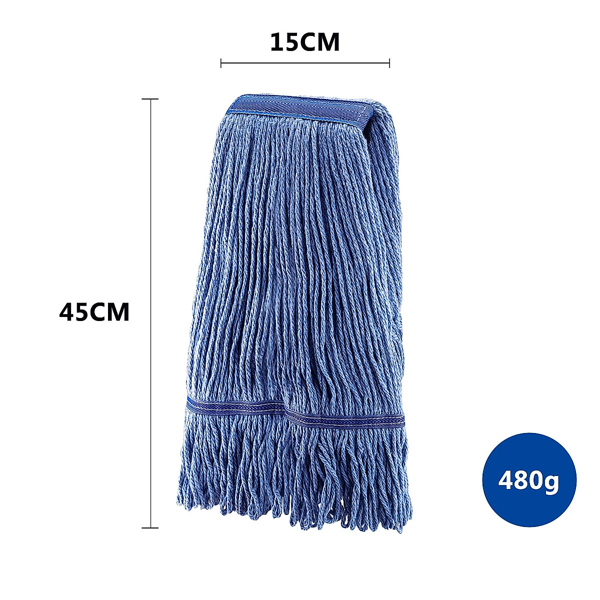 (3 Pack) Mop Head Replacement, Mop Heads Commercial ,Blue Cotton Looped End String, Wet Industrial Cleaning Vintage Mop Head Replacements Refill, Swinger Loop Mop, for Heavy Duty Mop Heads,Light Blue