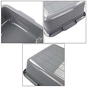 Gloreen 4 Packs Large Bus Tub Tote Box, 35 L, Gray Dish Pan Basin