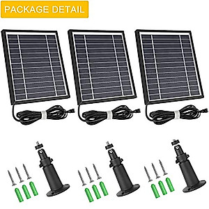 iTODOS Solar Panel Works for Blink Outdoor (3rd Gen) XT3 and Blink XT XT2, 11.8Ft Outdoor Power Charging Cable and Adjustable Mount,Weatherproof Aluminum Alloy Sturdy and Anti-Aging (3 Pack, Black)