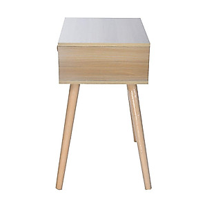 Toxz office products Modern Log Bedroom Livingroom Storage Cabinet Table,Drawer Cabinet,Solid Wood Legs,Display Desk,Anti-Slip Mat,Wood Grain Color(Ship from US!)