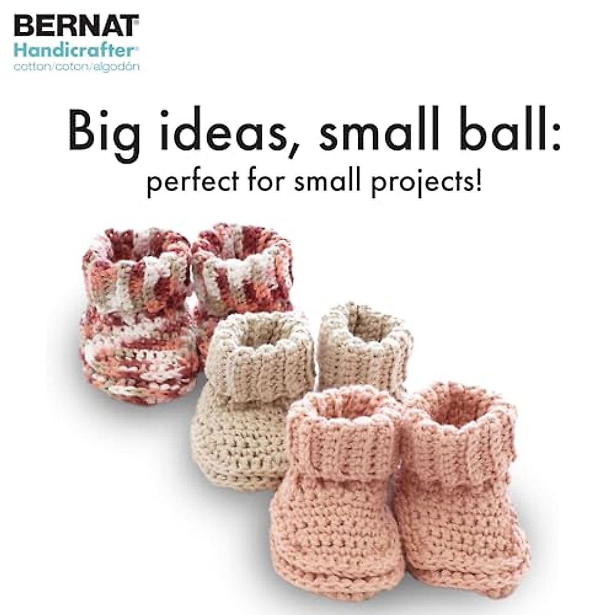 Bernat Handicrafter Cotton Mod Blue Yarn - 6 Pack of 50g/1.75oz - Cotton - 4 Medium (Worsted) - 80 Yards - Knitting/Crochet