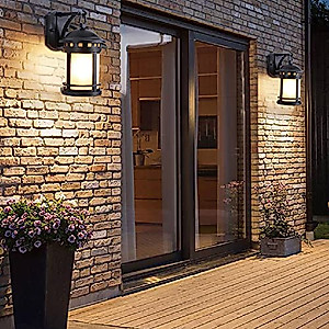 HSPHFX Wall Lantern Coach Lamp Industrial Steampunk Cage Fixture Outdoor Home Wall Sconce Mount with Clear Glass Shade - Dusk to Dawn Exterior Sensor - for Pasture Restaurant Garden Factory