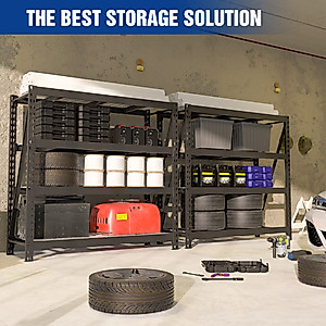 WORKPRO 68" Ultra Wide 4-Tier Metal Garage Shelving Unit, 68"W x 24"D x 65"H, 7200 LBS Capacity, Heavy Duty Storage Utility Rack, Industrial Adjustable Shelves for Shop Warehouse Basement Fish Tank