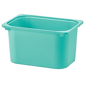 Generic Set Of 4 TROFAST Children Storage Box Turquoise 16 ½x11 ¾x9 Stackable Plastic Bins Open Storage Boxes Medium (4x), KH.15