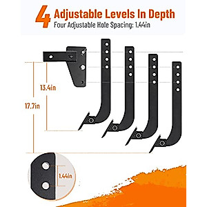 Racewill Hitch Mounted Ripper: Tractor Plow Subsoiler for ATV UTV Tractor with 2 inch Receivers, 2 Replaceable Ripper Teeth, Adjustable in Depth