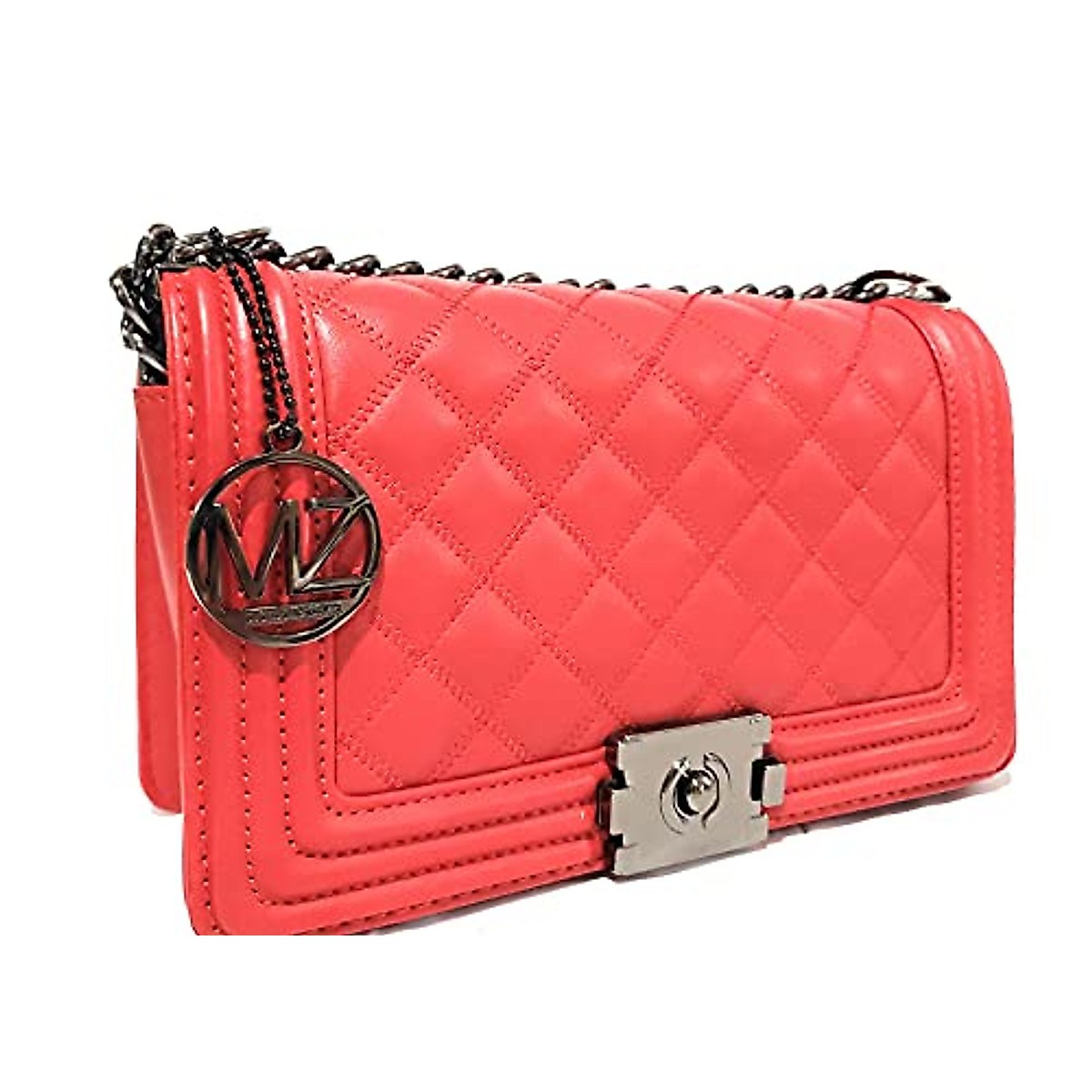 MariaKinz Leather Shoulder/Crossbody Bags and Purse with Convertible Strap (Red Mosaic)