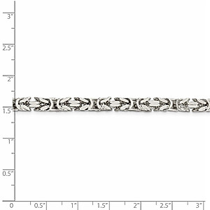 Solid 925 Sterling Silver 5mm Square Byzantine Chain Necklace - with Secure Lobster Lock Clasp 20"
