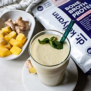 Dr. Kellyann Bone Broth Protein Powder, Vanilla (30 Servings) - Protein 21g, 2g Net Carbs - Grass Fed Hydrolyzed Collagen - Sugar Free, Gluten Free, Dairy Free, Paleo, Keto Protein Shakes