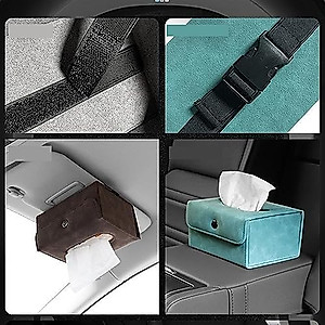 NOTRYA Tissue Box, Car Tissue Box, Suspended Car Seat Backrest Tissue Box (Color : Brown)