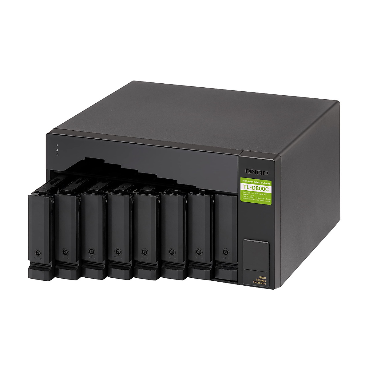 QNAP TL-D800C 8 Bay Desktop JBOD Storage Enclosure with USB 3.2 Gen 2 Type-C Connectivity
