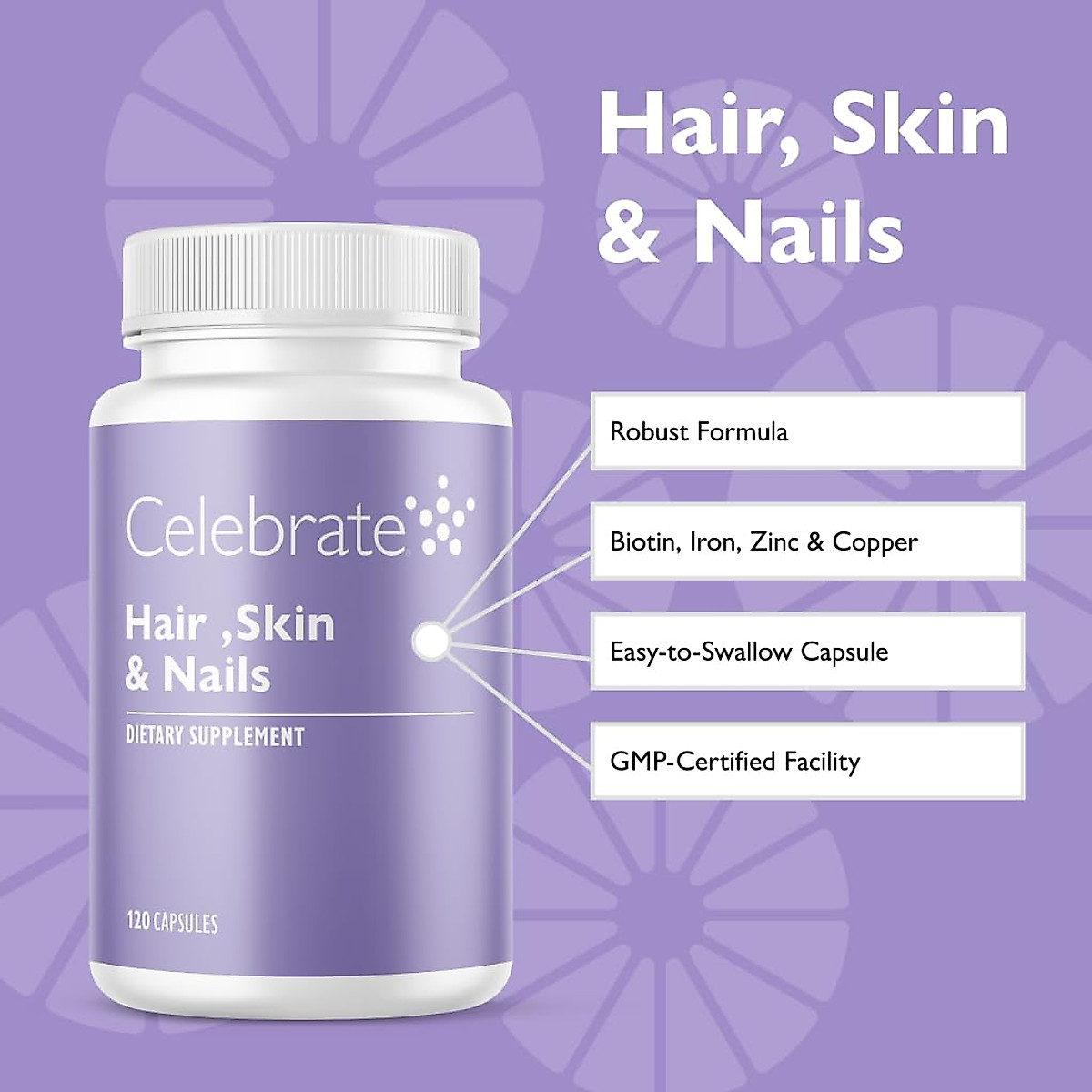 Celebrate Vitamins Hair, Skin and Nails - 120 Capsules