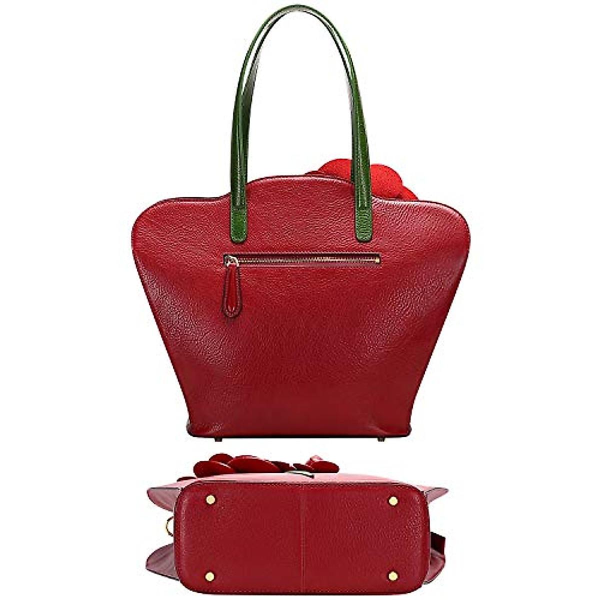 PIJUSHI Designer Floral Purses and Handbags for Women Top Handle Satchel Handbag Ladies Shoulder Bag（20105 Red）