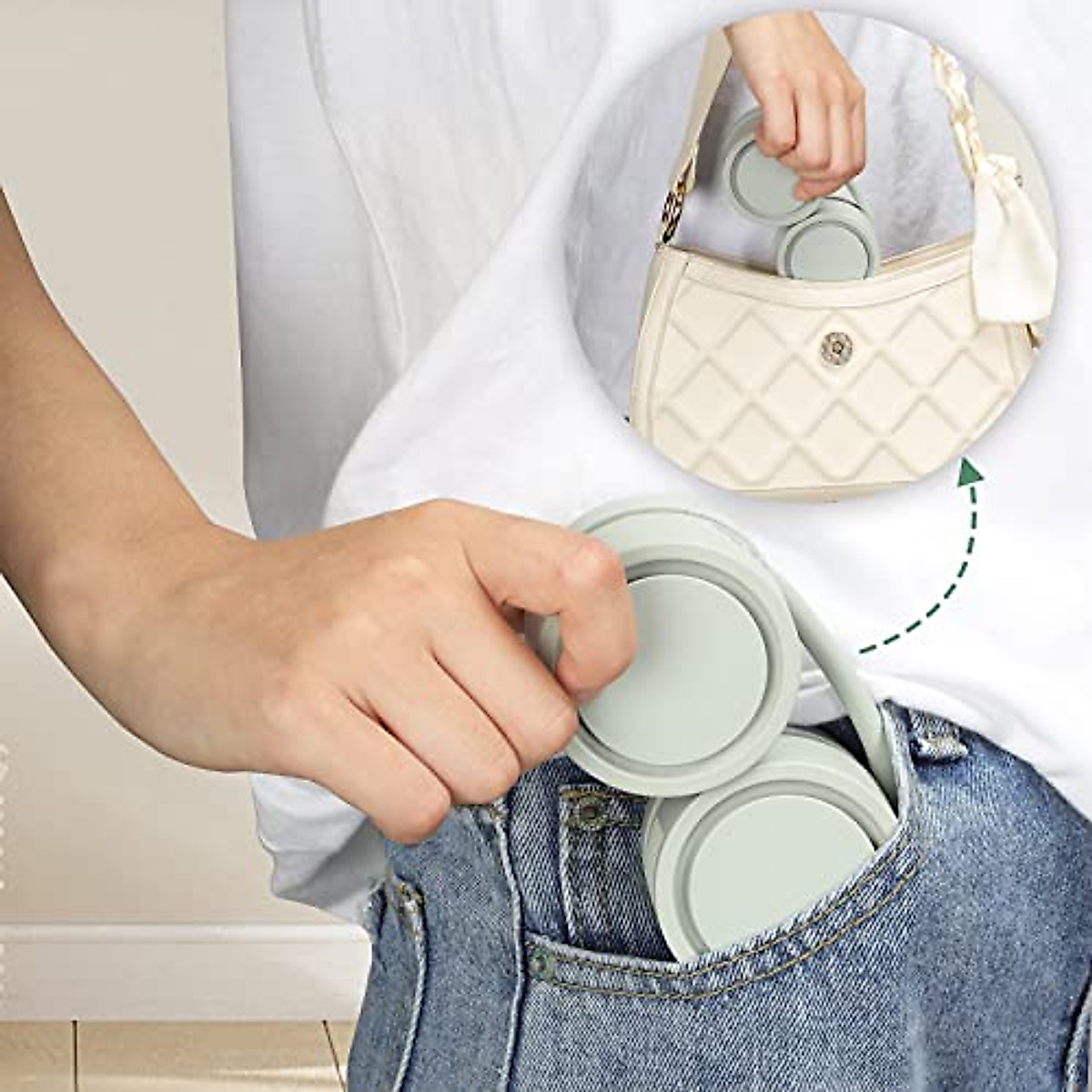 Portable Neck Fan, 1600 mAh Bladeless Personal Fan, USB Rechargeable (3 Speed Adjustable) Wearable Cooling Head Fan, 360 Degree Free Rotation, Suitable For Travel, Sports, Office, Reading