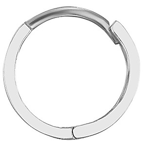 14k REAL White Gold 2mm Thickness Huggie Earrings (11 x 11 mm)