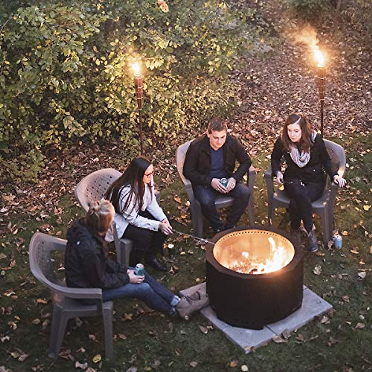 Blue Sky Outdoor Living 33” Steel Mammoth Patio Smokeless Fire Pit, Firewood and/or Wood Pellet Burning, Black (PFP3318)