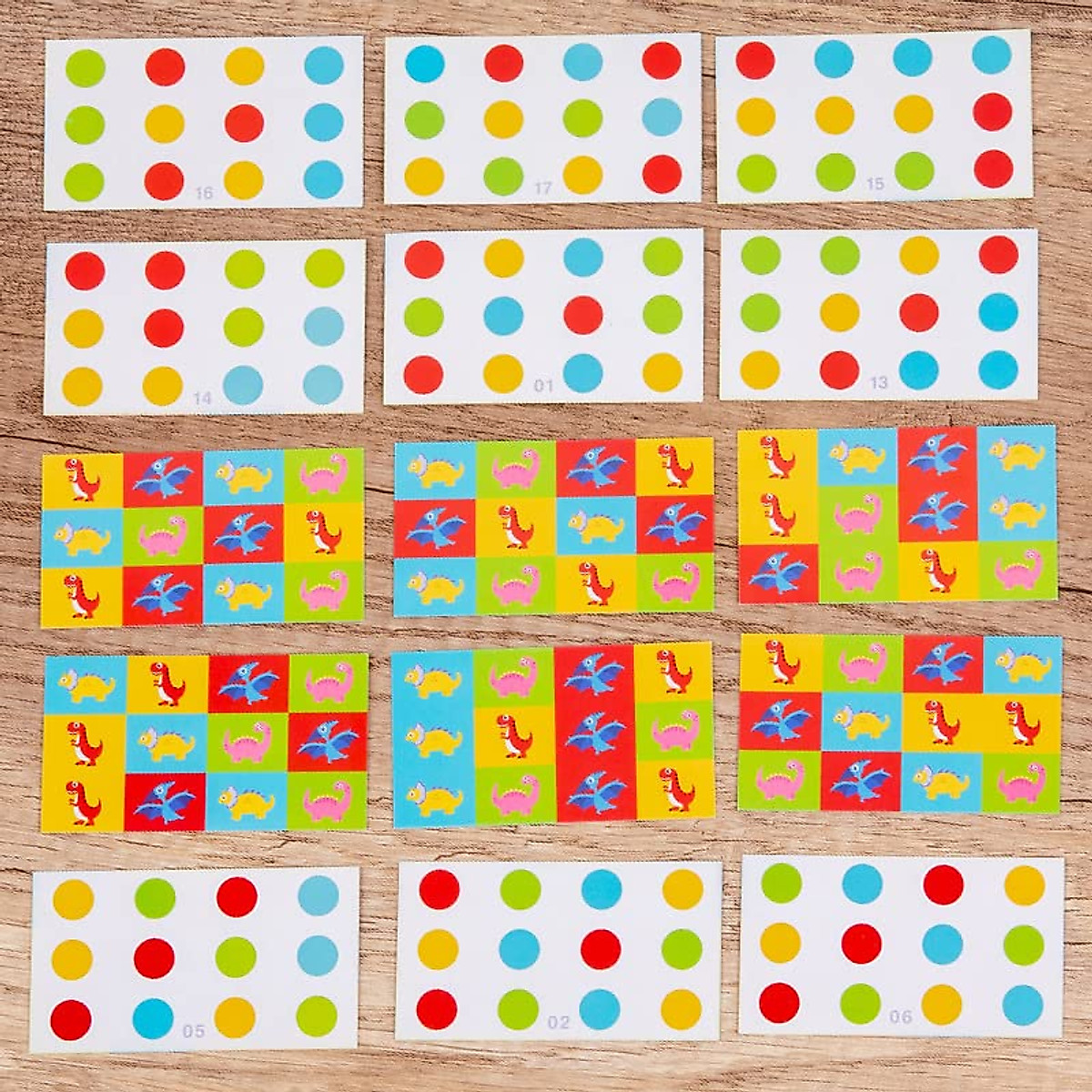 Y YTONGSOON Four-Color Dinosaur Animal Logic Game Double-Sided Wooden Montessori Enlightenment AIDS Children's Educational Toys