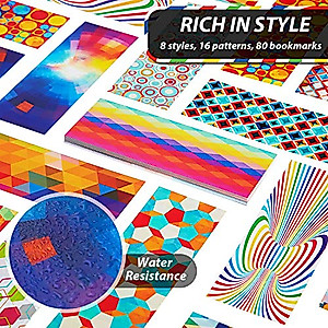 Optical Bookmarks Laminated Book Markers Creative Colored Bookmarks Reading Bookmarks for School Office Teacher Student Classroom Stationery Supply (80)