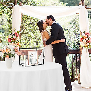 Lemicin Transparent Acrylic Wedding Card Box with Lock, Slot Envelope Holder for Wedding Reception Bridal Shower Birthday Baby Shower Election Votes Graduation Parties Honeymoon Fund Memory Box