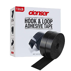 Denser 1 Inch Hook and Loop Tape Sticky Back - 5.5 Yards (16.5 Feet) - Strips Adhesive Heavy Duty Black Roll (1 inch * 16.5 ft)