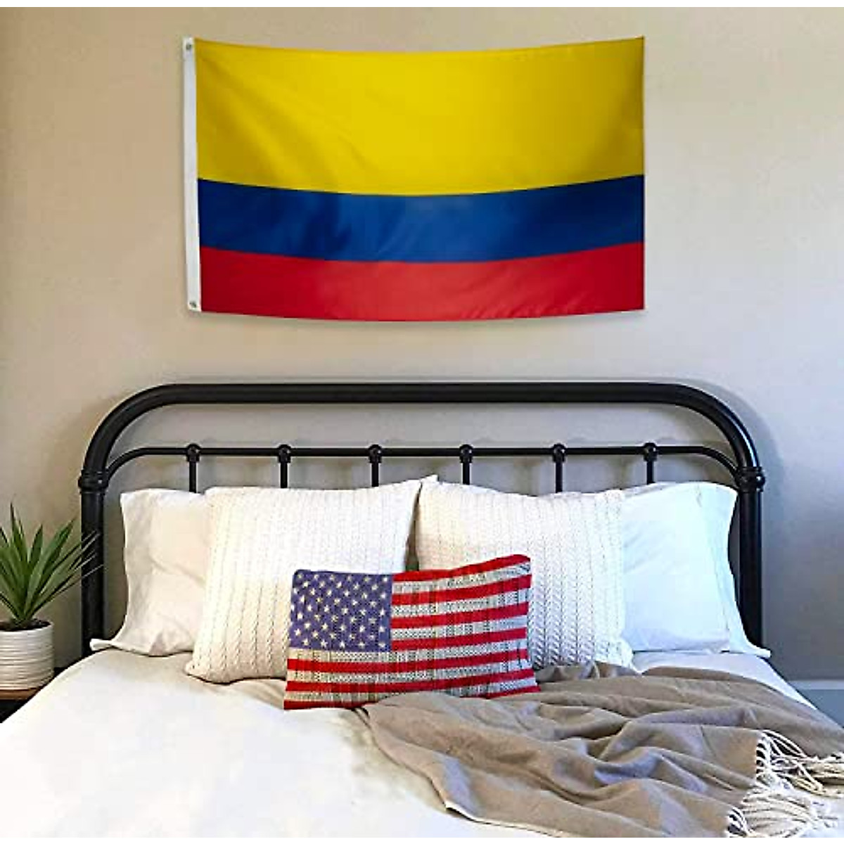 DANF Colombia Flag 3x5 Ft Thick Polyester, Fade Resistant, Brass Grommets, Canvas Header, Double Sided Colombian National Flags 3 X 5 Feet
