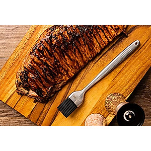 GRILLHOGS Silicone Sauce Basting Brush, Premium Stainless Steel Handles, Pastry & Barbecue Grilling, Dishwasher Safe & Heat Resistant, Set of 2