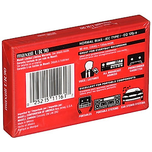 Maxell Dictation & Audio Cassette, Normal Bias, 90 Minutes