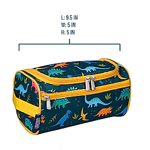 Wildkin Toiletry Bag for Boys, Girls, and Adults, Toiletry Bags Measures 9.5 x 5 x 5 Inches, Multifunctional, Spacious & Ideal Sized for Weekend or Overnight Travel Bag, BPA-free (Jurassic Dinosaurs)