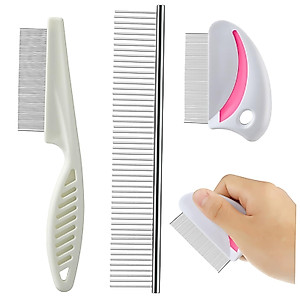 3pcs Pet Grooming Comb Set Combs Grooming Kit Dog Eye Wipes Angel Eyes for Dogs Grooming Comb Kit for Pets Tear Stain Remover Comb Cat Comb Cat Grooming Comb Dog Brush Plastic Balacoo