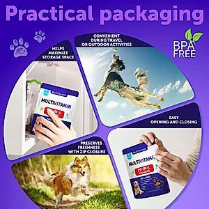 Dog Vitamins - Chewable Dog Multivitamin Treats - Dog Multivitamins for Immunity, Mobility, Gut, Skin - 70 Pet Joint Support Chews - Senior & Puppy Multivitamin for Dogs - Joint Supplement for Dogs