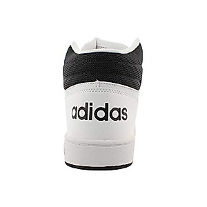 adidas Men's Hoops 2.0 Mid Basketball Shoe, White/Black/Black, 8 M US