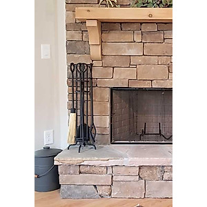 NAPA FORGE, Black Pilgrim Home and Hearth 19004 Arts and Crafts Fireplace Tool Set, 29″, 16 lbs