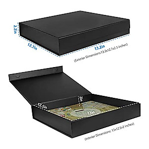 12x12 Scrapbook Storage Box for Scrapbooks, Papers and Supplies, Odor Free, Solid Black, 1 PCS 1 Pack