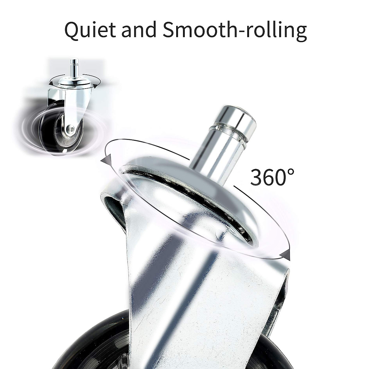 PERFEHAIR Hair Free Caster Wheels for Hairstylist Trolley, Salon Hair Color Tray, Hair Chair, Rolling Stool, Hair Stylist Cart, Beauty Spa Furniture Equipment (Set of 1)