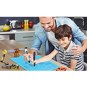 Blue 3D Printing Pen Mat - 3D Pen Mat for Kids, Adults - 16.3x10.8 inch 3D mat with Animal Patterns for 3D Printing Pen - Great 3D Silicone Pen Mat - Blue