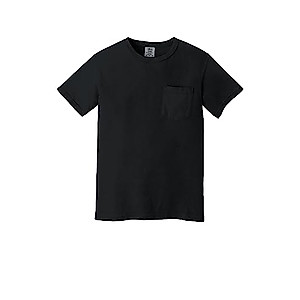 Comfort Colors Men's Adult Short Sleeve Pocket Tee, Style 6030 (Medium, Black)