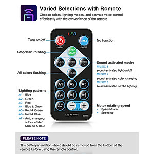 [2-Pack] Sound Activated Party Lights with Remote Control Dj Lighting, RGB Disco Ball Light, Strobe Lamp 7 Modes Stage Par Light for Home Room Dance Parties Bar Karaoke Christmas Wedding Show Club