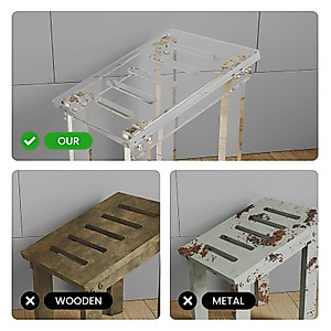 Sumerflos Acrylic Shower Stool for Shaving Legs - Clear Bathroom Shower Foot Rest, Non-Slip Foot Step Stool for Inside Shower & Pedicure for Small Shower Spaces Waterproof Sturdy