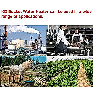 KD 1600W Immersion Bucket Water Heater, Auto Shutoff, Overheating Prevention, Auto Water Level Senor, Adjustable Thermostat, Easy-to-Use (RED / 1600 WATT)