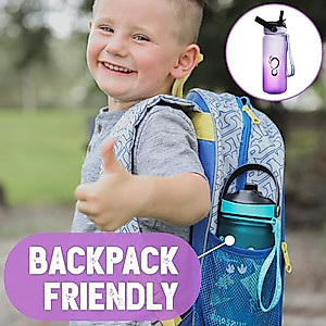 Live Infinitely 20oz Kids Water Bottle with Easy Sip Straw - Water Bottle is Dishwasher Safe & BPA Free Kids Water Bottle (Amethyst)