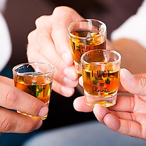 4 Pieces Plant Succulent Cactus Shot Glasses Plant Lover Wine Glass Succulent Cactus Present Mug Christmas Funny Clear Mug Glass for Women Girls, 4 Styles