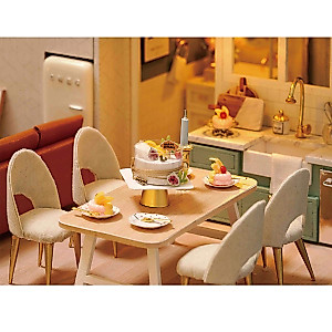 GuDoQi DIY Miniature Dollhouse Kit, Tiny House kit with Furniture and Music, Miniature House Kit 1:24 Scale, Great Crafts Gift for Birthday Christmas Day, Comfortable Life