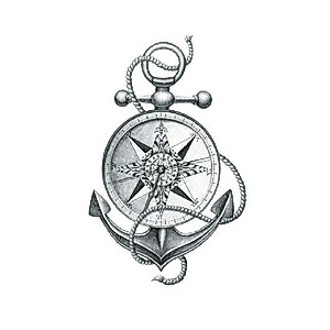 SanerLian Anchor Ship Temporary Tattoo Sticker Waterproof Fake Tatoo Men Women Adult Boys Teens Body Art 10.5X6cm Set of 12 (SF141)