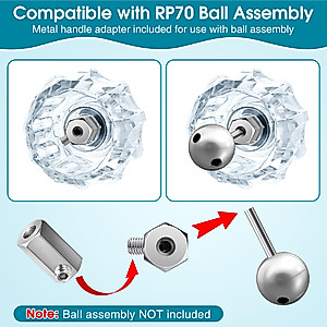 Dreyoo Shower Faucet Handle Replacement for RP41661, Compatible with Delta and Peerless Single Handle Tub Faucets, Knob with Button, Screw and Connector, Clear Acrylic