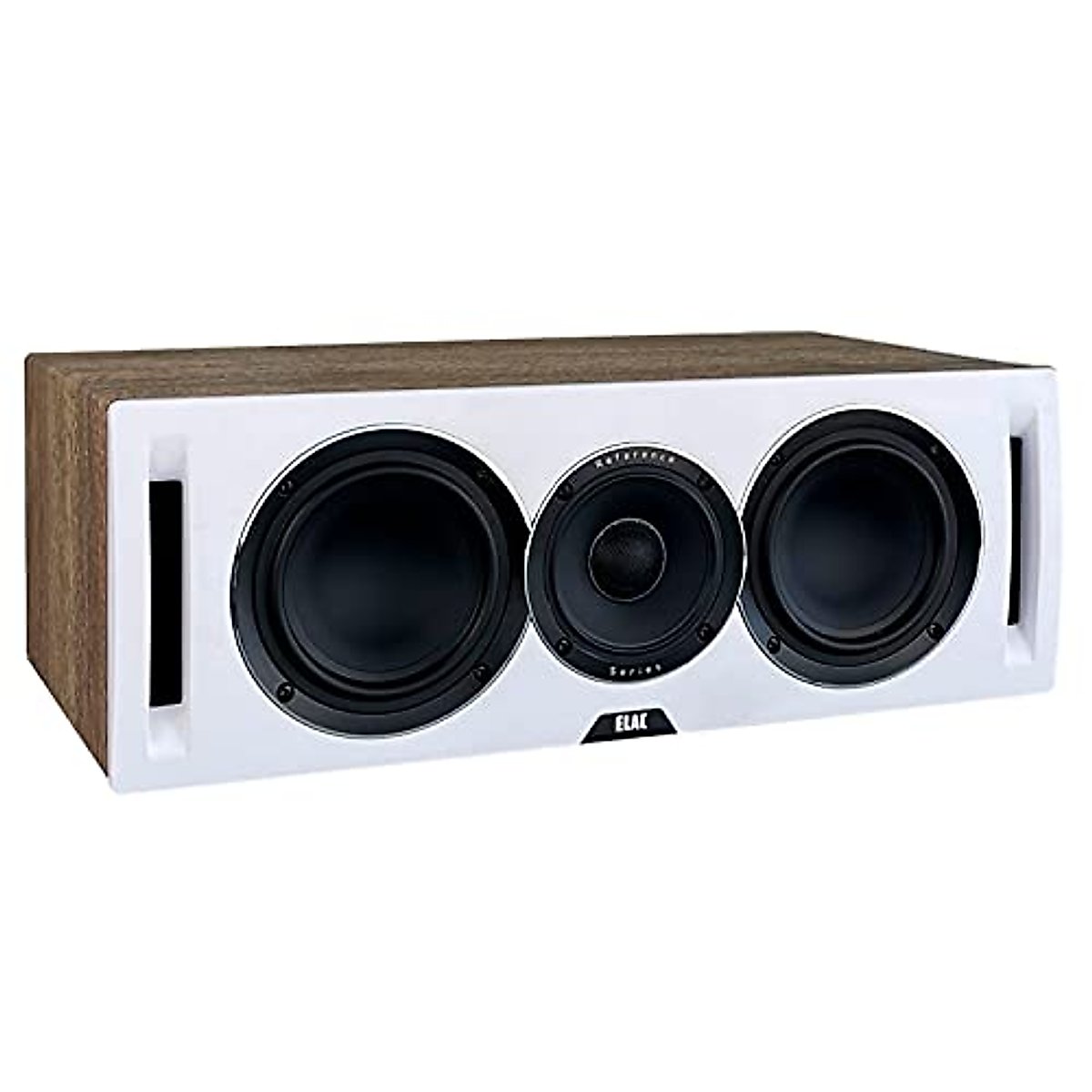 ELAC Uni-Fi Reference 3-Way 5-1/4" Center Speaker, Oak or Walnut Center Speaker for Home Theater, White Baffle with Oak Sides