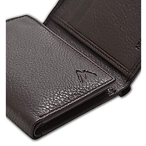 NeoMonte Handcrafted RFID Leather Wallet For Men, Sleek Trifold Front Pocket Wallet with 2 ID & 9 Cards Slots