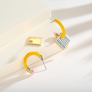 INNERDIVA Pencil Dangle Earrings for Teacher Teacher Appreciation Gifts Back To School Jewelry Gifts