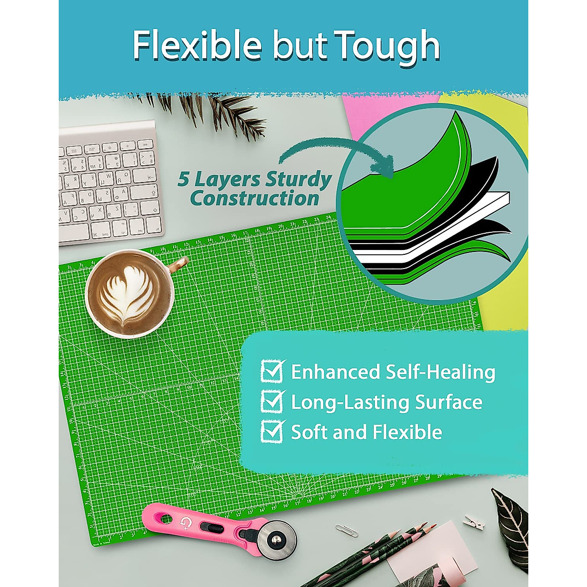 G+ Self-Healing Reversible Cutting Mat A1 (23”x 35”) Non-Slip, Durable, Scratch-Resistant Cutting Board for Arts, Crafts, Sewing, and Quilt Making - Perfect for Artists, Hobbyists, and Entrepreneurs