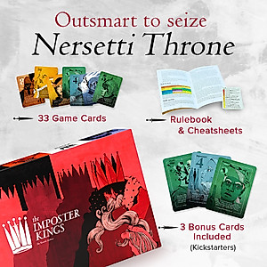 Imposter Games The Imposter Kings, Card Games of Strategy & Intrigue for 2-4 Players Age 8 & up, with a Well-Illustrated Deck of Cards, Exciting Alternative to Adult Board Games or Kids Games