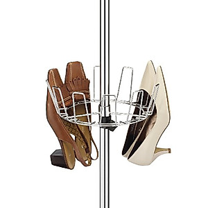 Whitmor 6 Tier Floor-To-Ceiling Shoe Spinner - Adjustable with Basket
