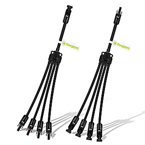 Newpowa Parallel Branch Connector 4-1 Cable for Solar Panel (M/FFFF and MMMM/F)